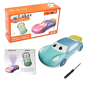 Lukax Toy Phone - Baby Toys 12-18 Months Kids Phone Toys, Baby Cell Phone Toy with Music & Light, Learning & Education Toys Gift for Boys Girls Blue