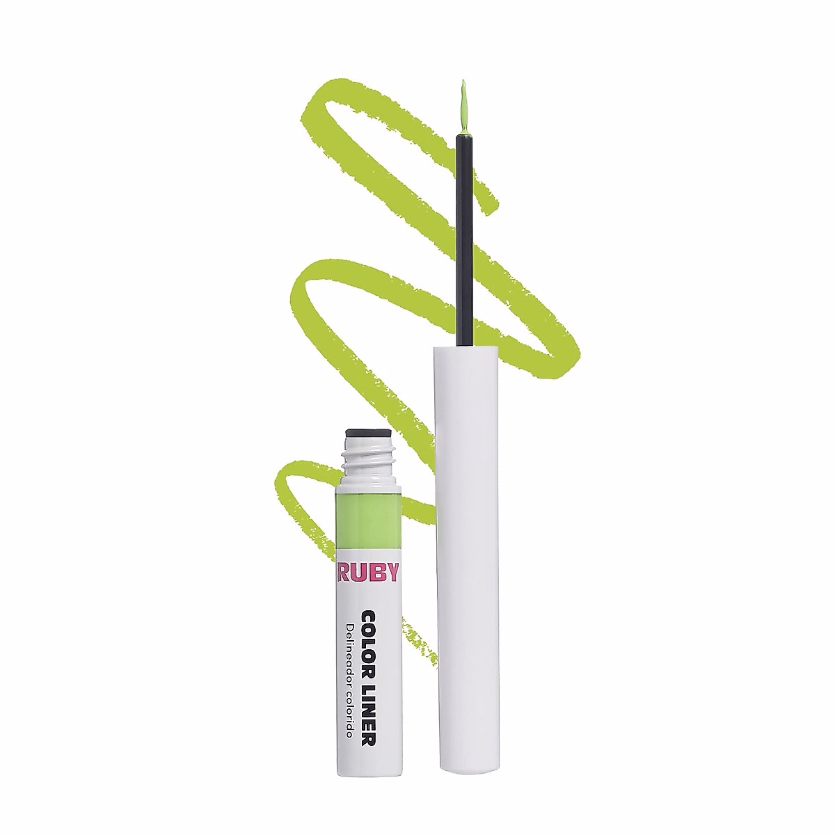 Ruby Kisses Color Liquid Eyeliner Water Resistant Long Lasting Eyeliner 3 ml (0.10 fl.oz.) (Neon Green)