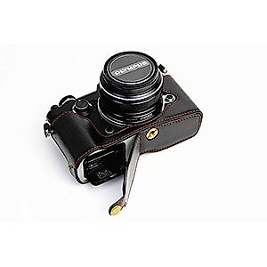 PU Leather Half Body Camera Cover Bag bottom Case For Olympus Pen-F camera ( Pen F)