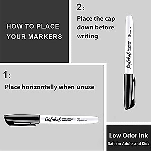 Dry Erase Markers Bulk, Liqinkol 144 Pack Black Whiteboard Markers, Chisel Point Low Odor Dry Erase Markers for School Office Home