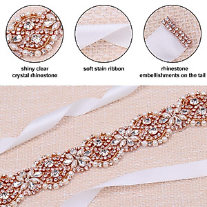 Tendaisy Women's Wedding Belt Crystal Pearls Bridal Sash Rhinestone Dress Belts for Bridal Gowns(Silver-Ivory)