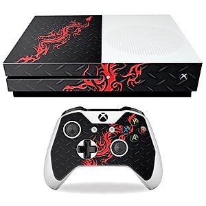 MightySkins Skin Compatible with Microsoft Xbox One S - Red Dragon | Protective, Durable, and Unique Vinyl Decal wrap Cover | Easy to Apply, Remove, and Change Styles | Made in The USA