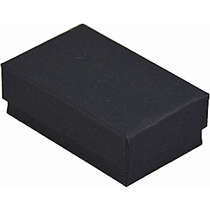 JPB Matte Black Cotton Filled Jewelry Box #21 (Case of 100) 2.5 inches x 1.5 inches
