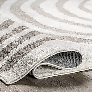 nuLOOM Sena Modern Rainbow Area Rug, 9x12, Light Grey