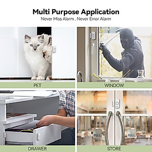 Door Alarms for Kids Safety, VOXON Window Alarm Door Alarm for Home Security Personal Security Window Alarms Sensor Burglar Door Alarm for Pool, Cars, Sheds, Caravans DIY Kit Pack of 2