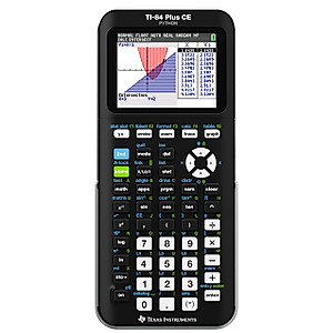 Texas Instruments TI-84 Plus CE Color Graphing Calculator, Black 7.5 Inch