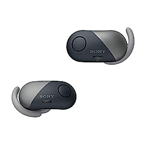 Sony Wireless Bluetooth in Ear Headphones: Noise Cancelling Sports Workout Ear Buds - Cordless, Sweatproof Sport Earphones, Built-in Microphone, Extra BASS WF-SP700N/B Black (Renewed)
