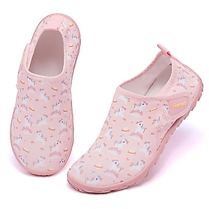 Racqua Girls Water Shoes Kids Quick Dry Barefoot Beach Swim Shoes Lightweight Boating Sport Pool Surfing Walking Aqua Shoes Little Kid Unicorn 2