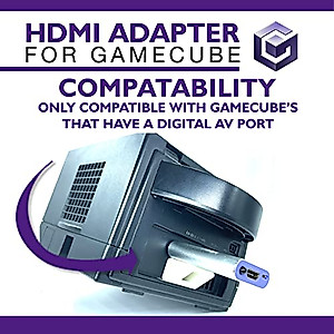 Gamecube HDMI Adapter Lead for The Nintendo Gamecube Running GCVideo Software. Supports 2X Line-Doubling and Includes Remote Control. A Simple Plug & Play Gamecube Adapter Solution by Kaico