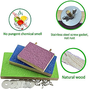 3 Pcs Bird Stand Platform, Wood Playground Paw Grinding Clean, for Pet Parrot, Rat Mouse Cage Accessories Exercise Toys, Random Color