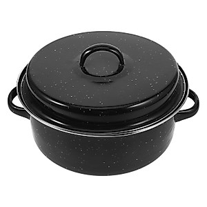 HANABASS Roasted Sweet Potato Pot Enamel Roaster Pan Chicken Roasting Pan Roasting Pan with Lid Turkey Baking Potato Roaster Pot Turkey Roaster Pot Enamel Roasting Pan Baking Pan