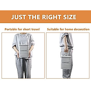 ayacatz Stainless Steel Compost Bin for Kitchen Countertop Compost Bin，1 Gallon, Kitchen Trash Can -Includes Charcoal Filter，Compost Bucket Kitchen Pail Compost with Lid -White