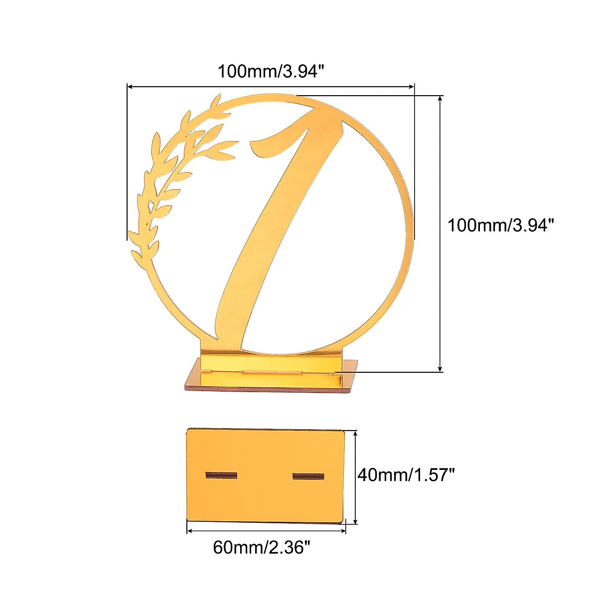 MECCANIXITY Acrylic Number Table Sign Holders Place Cards Labels with Stands Gold Tone 1-10 for Wedding Events Parties Centerpieces