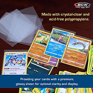 BCW Standard Card Sleeves - 2-5/8" x 3-5/8" - 3 Packs (300 Total) | Crystal Clear Acid-Free, Toploader | Trading Card Sleeves for Baseball, Basketball, Football, Hockey, Pokemon, MTG, etc
