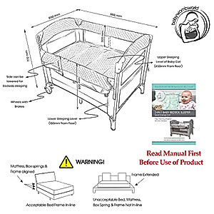 babywombworld Baby Bedside Sleeper Bassinet Bed: 3-in-1 Portable Crib for Newborns, Side Sleeper for Babies, Toddler Play Pen