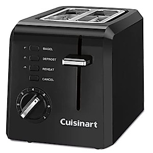 Cuisinart CPT-122BK 2-Slice Compact Plastic Toaster, Black
