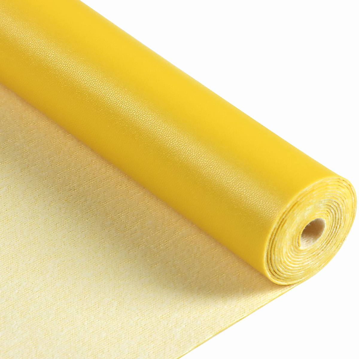 Solid Color Yellow Faux Leather Roll 10"X53"(25cmX135cm),Smooth Faux Leather Material for Making Crafting,Making Handicrafts,Leather Earrings, Bows, DIY Sewing (Yellow)