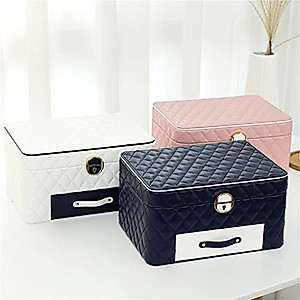 ZSEDP 3-Layer Large Jewelry Box High Capacity Jewelry Casket Storage Organizer Leather Travel Beauty Boxs for Women (Color : Black-JoJo's Bizarre Adventure1, Size
