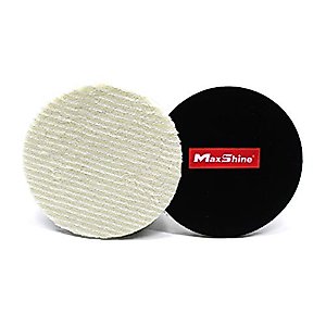 Maxshine 5” Cool Wool Polishing Pad – Hook and Loop, Wool & Microfiber Mix, Scientific Air-Cooling Layer, Best Polishing Results