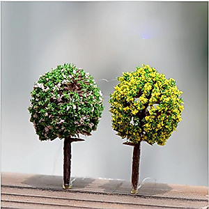 NW 30pcs Mini Colorful 1.41inch Model Trees Model Train Scenery Architecture Trees Model Scenery with No Stands