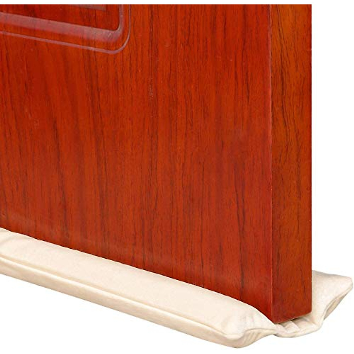 Emoly Under Door Draft Stopper,Improved Adjustable Double Draft Noise Blocker Sweep，Adjustable 32 to 38" for Sound Dust Proof (White)