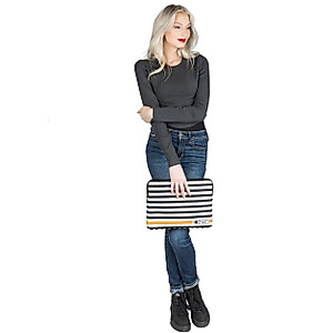 Vangoddy Argento 13.3 inch Laptop Tablet Sleeve Black White Accent Stripe Pattern Design for Microsoft Surface Book, Surface Pro 4, Laptop Tablets