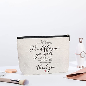 Inspirational Gifts for Women, Leaving Gifts for Colleagues Coworker Teacher, Thank You Gifts For Women - Never Underestimate The Difference You Made and The Lives You Touched Bracelet Makeup Bag