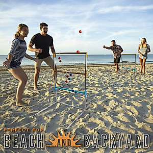 Franklin Sports Professional Ladder Ball Set – Steel Construction – Ladder Golf – Outdoor Lawn Games – Beach Games