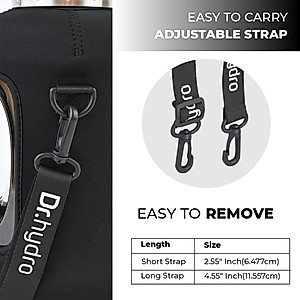 DR.HYDRO 3.2L Gallon Water Bottle with Insulated Storage Sleeve with Straw and Silicon Handle- BPA Free Large 100 oz water jug with Straw, reusable gallon jug perfect for Gym (Red Black)