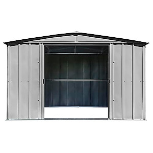 Arrow Classic Steel Storage Shed, 10x8, Flute Grey