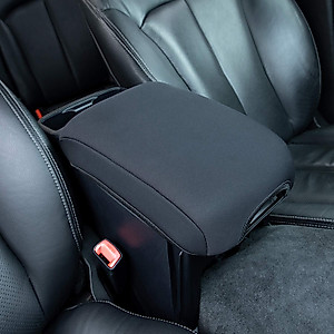 JDMCAR Compatible with Toyota Tacoma Accessories 2016-2022 2023 Center Console Armrest Cover,Customized Black Neoprene Center Console Protector