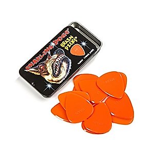 Snarling Dogs Brain TNSDB351 1.14 Guitar Picks, 12-Piece, Collectible Tin, Orange Nylon, 0 1.14mm