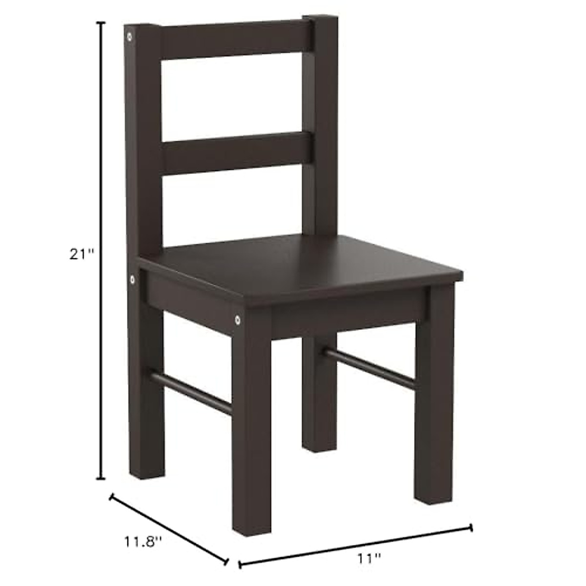 UTEX Child's Wooden Chair Pair for Play or Activity, Set of 2, Espresso …