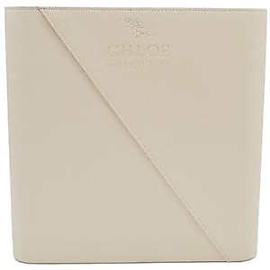 Chloe and Cotton Vegan Leather Storage Bin | Living Room Storage Container | Sturdy Basket with Handles | Decorative Bin for Shelves, Bookcases & Cubbies | Beige