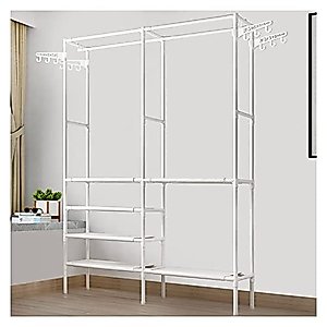 DOUBAO Coat Rack Floor Bedroom Hanger Simple Clothes Rack Household Multifunctional Clothes Drying Rack (Color : OneColor, Size : 86 * 174cm)
