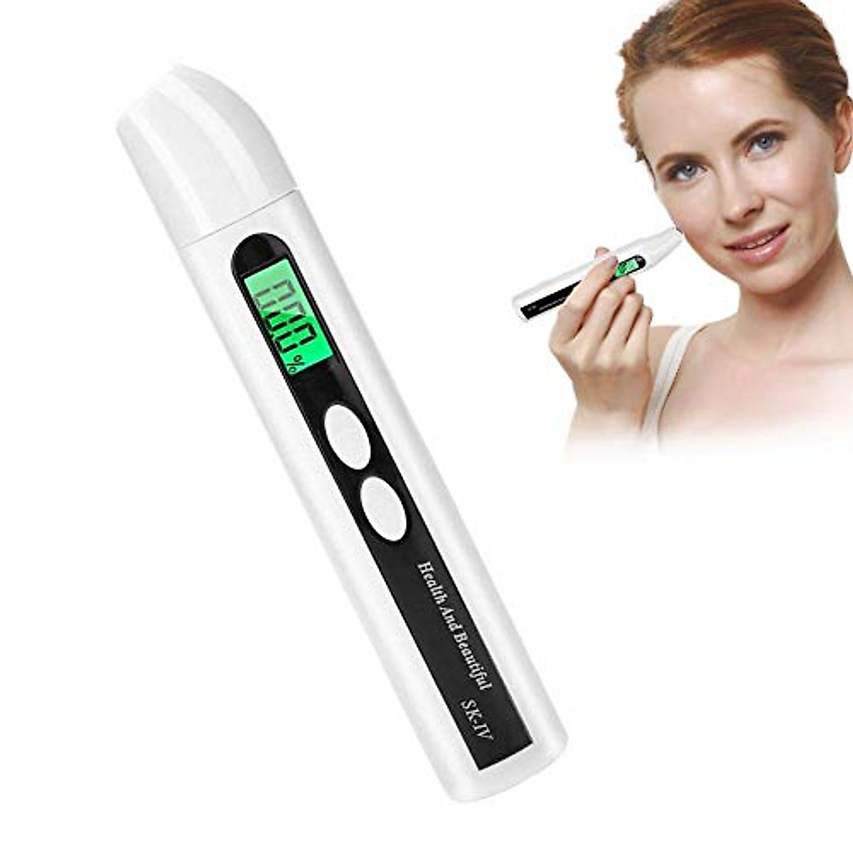 Skin Moisture Analyzer Portable, 0~99.9% Skin Moisture Detector Digital LCD Skin Face Moisture Oil Analyzer Monitor Tester Detector