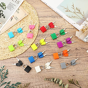 Photect Suitcase Lock with Key Metal Padlock with Key Multicolor Lock Luggage Locks Small Lock Mini Padlocks Luggage Padlocks for School Gym Classroom Matching Game Travel (12, Vivid Colors)