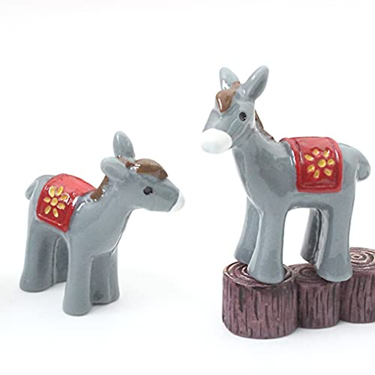 generic Miniature Animals Figurines Mini Resin Donkey Fairy Garden Micro Landscape Decoration DIY Terrarium Crafts Bonsai Ornament 5pcs