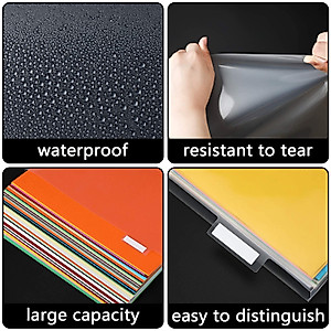 12 x 12 Scrapbook Paper Storage Organizer Clear Top Loading Files Plastic Paper Holder with Customizable Tabs for Holding Paper Photos Vinyl Paper Scrapbook Paper (40 Set)