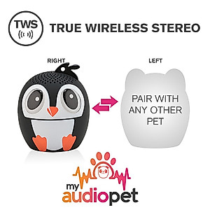My Audio Pet Penguin Mini Bluetooth Animal Wireless Speaker for Kids of All Ages - True Wireless Stereo Technology – Pair with Another TWS Pet for Powerful Rich Room-Filling Sound - (ICE ICE Baby)