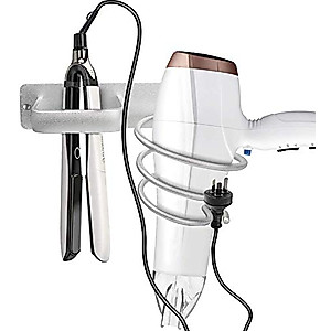 Hair Dryer Holder, LEPURE Blow Dryer Holder Wall Mounted, Bedroom & Bathroom Hair Tool Organizer for Hair Dryer, Flat Irons, Curling Wands, Hair Straighteners