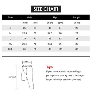 Roxdme 2 Pack Men's 3/4 One Leg Compression Capri Tights Pants Basketball Athletic Running