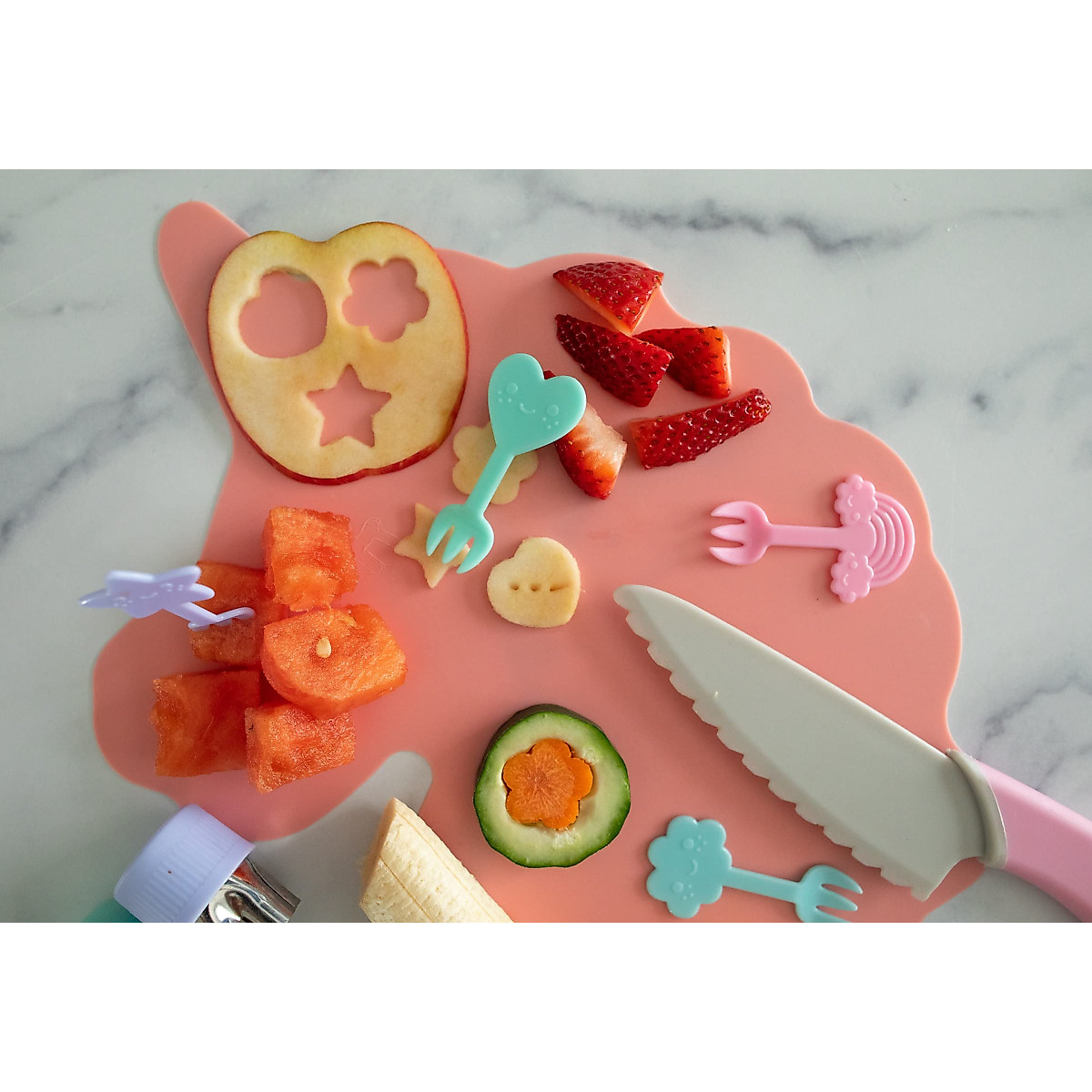 Handstand Kitchen Unicorn Char-cute-rie 18-piece Charcuterie Set for Kid Safe Cooking
