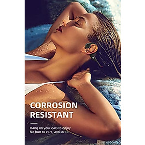 dbcollections Open-Ear Bluetooth Bone Conduction Sport Headphones - Sweat Resistant Wireless Earphones for Workouts and Running - Built-in Mic, with Hair Ban