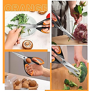 Astercook Heavy Duty Kitchen Shears with Serrated Blade, Ergonomic Handle - For Poultry, Herbs, Vegetables