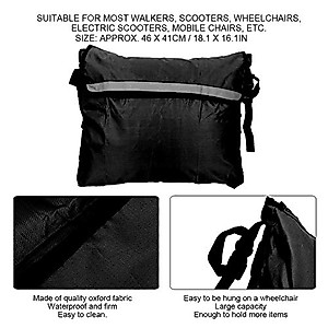 Wheelchair Side Bag Arm Rest Holder Pouch Wheel Chair Accessories Organizers Storage Bag for Elderly Seniors Adults Black