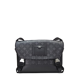 Louis Vuitton, Pre-Loved Black Monogram Eclipse Voyager Messenger PM, Black