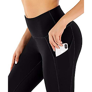 Ewedoos Fleece Lined Leggings with Pockets for Women - Thermal Warm Workout Winter Leggings for Women Yoga Pants for Women New Black