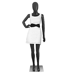 Black Female Mannequin Full Body Mannequin Torso Dress Form Sewing Dress Model 70 Inches Adjustable Dress Mannequin Clothing Form Plastic Detachable Mannequin Stand Realistic Display Mannequin