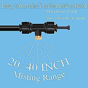 Fan Misting Kit, Outdoor Fan Misters for Cooling, Misting Fans for Outside, 19.6FT Misting Line + 5 Brass Nozzles Misters Connects to Outdoor Fan